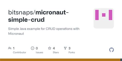 Github Bitsnapsmicronaut Simple Crud Simple Java Example For Crud Operations With Micronaut
