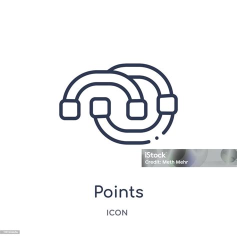 Linear Points Connected Chart Icon From Business Outline Collection Thin Line Points Connected