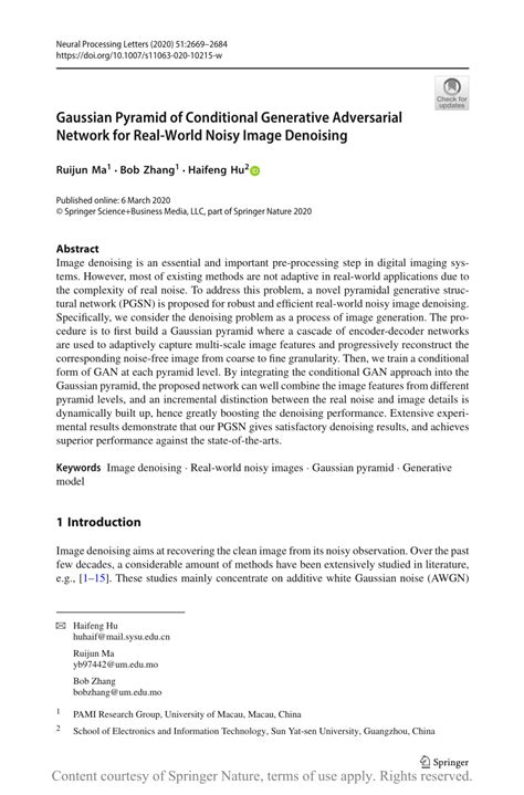 Gaussian Pyramid Of Conditional Generative Adversarial Network For Real