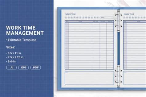 Work Time Management Printable Template Graphic By JUNDI Creative Fabrica