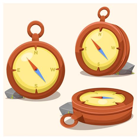 Cartoon Style Metal Compass Isolated On White Background Vector Illustration 15093726 Vector Art