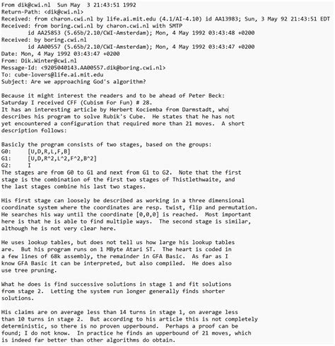 computer algorithms cubing history