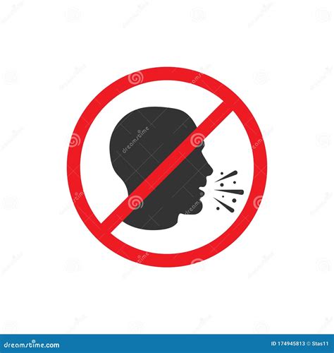 No Cough Icon In A Flat Design Vector Illustration Stock Vector Illustration Of Design