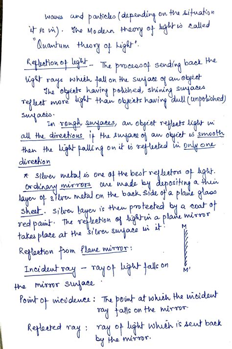Solution Light Reflection And Refraction Notes Studypool