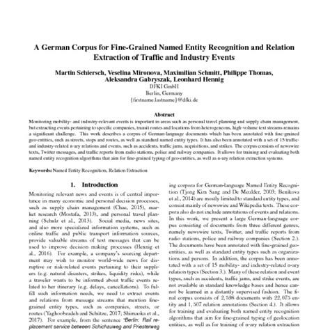 A German Corpus For Fine Grained Named Entity Recognition And Relation Extraction Of Traffic And