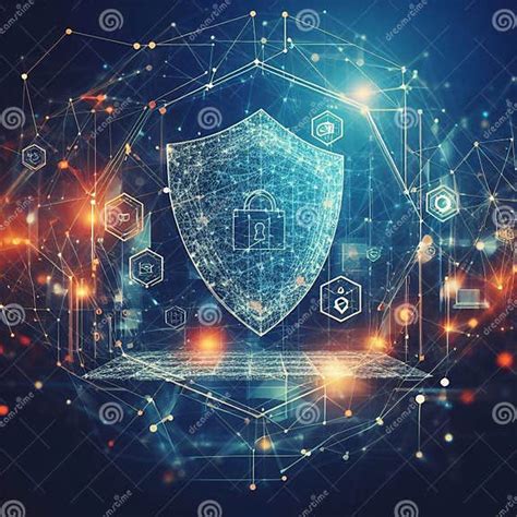 Internet Security System Concept Background Generative Ai Art Stock Illustration Illustration