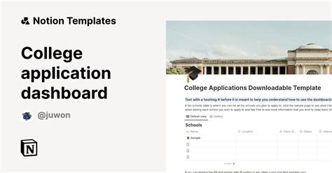 College Application Notion Template