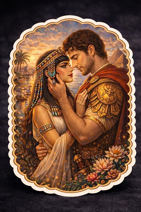 Cleopatra And Mark Antony Die Cut Sticker Egyptian History Sticker Etsy