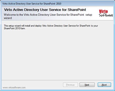 installing virto active directory user service for sharepoint 2010