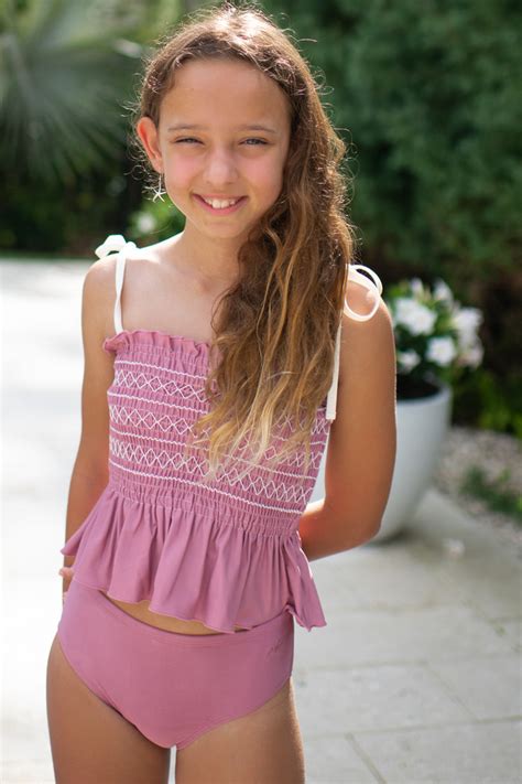 Smocked Tankini Set Violet Summer Sale Indie Blue