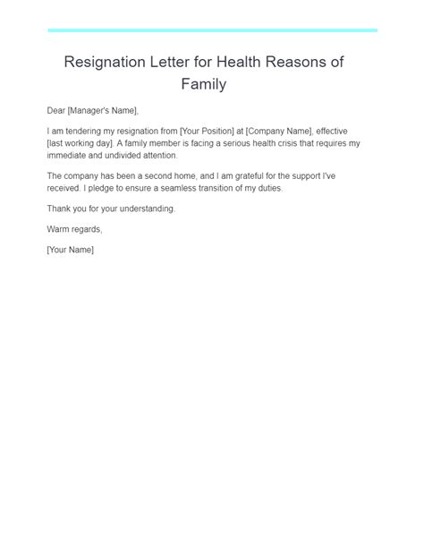 17 Resignation Letter Due To Health Reasons Examples To Download