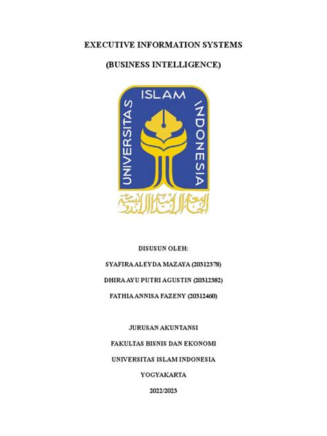 Paper Kelompok 6 Executive Information Systems Business Intellegence Pdf