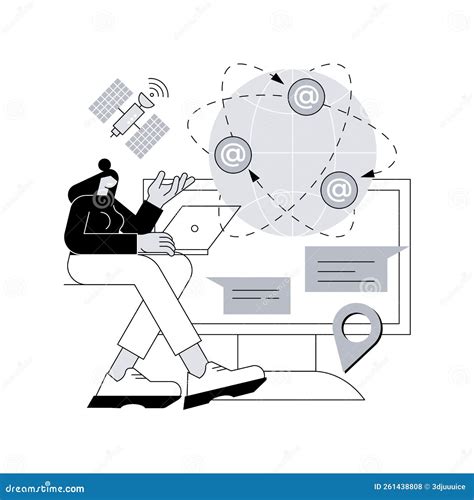 Global Web Connection Abstract Concept Vector Illustration Stock