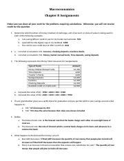 Macroeconomics Chapter 8 Assignments Docx Macroeconomics Chapter 8 Assignments Make Sure You