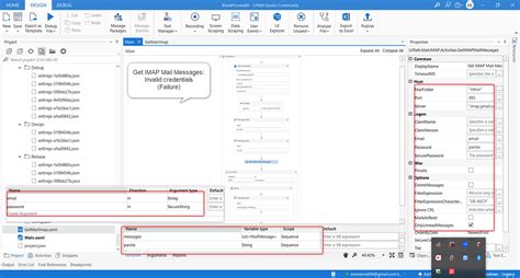 Get IMAP Mail Messages Invalid credentials Failure UiPath Türkiye