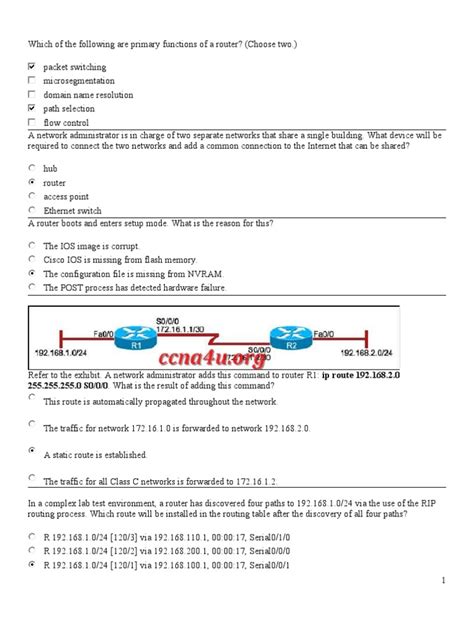 Ccna 2 Final Answers Pdf Routing Router Computing