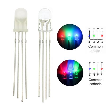 100pcs Lot 4pin 5mm Rgb Led Emitting Diode Indicator Arduino Red Green Blue Multicolor Common