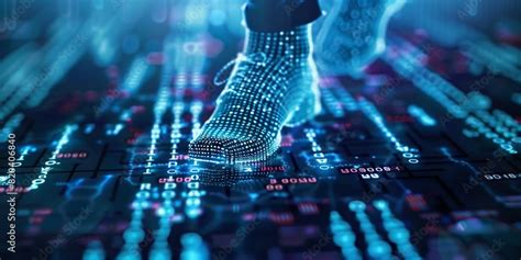 Cybersecurity Digital Footprints Made Of Binary Code Highlighting The