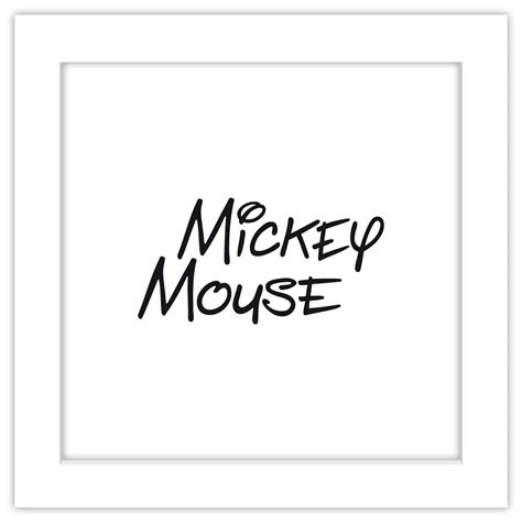 Gallery Pops Disney Mickey Mouse Mickey Mouse Script Logo Wall Art White Framed Version 12