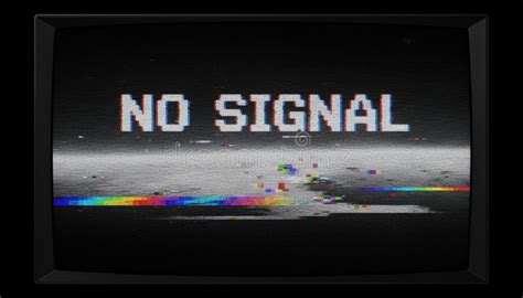 Retro Television Screen Showing No Signal Error Message Stock Image