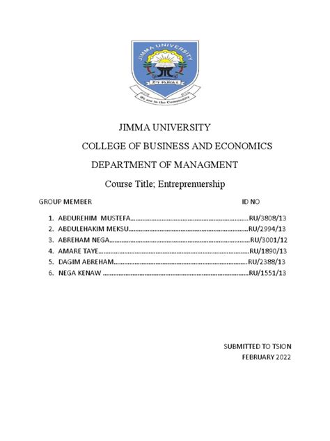 Jimma University Pdf