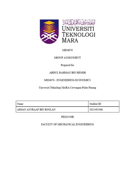 Mem670 Assignment 1 Mac July 2023 Pdf Interest Economies