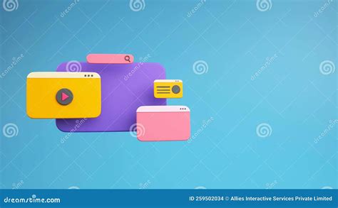 3d User Interface Screen Mockup And Copy Space On Blue Stock