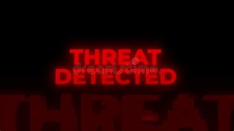Threat Detected Warning Alert Error Message Flashing On Screen Computer System Crash Stock