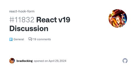 React V19 Discussion · React Hook Form · Discussion 11832 · Github