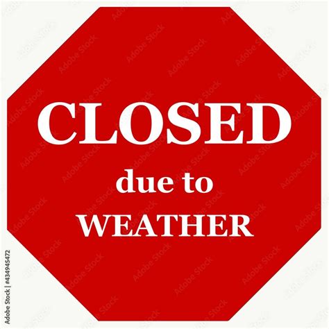 Office Closed Sign Due To Weather