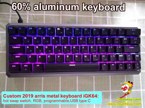 60 Aluminum Mechancial Keyboard Custom 64 Key Hot Swap Switch Keyboard Rgb