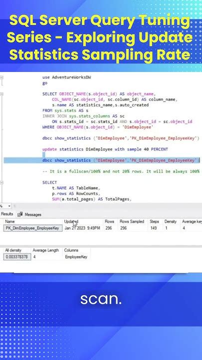 Sql Server Query Tuning Series Exploring Update Statistics Sampling