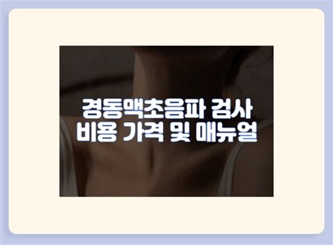 경동맥초음파 검사 비용 가격 및 메뉴얼 경동맥 협착증 경동맥 협착증 증상 원인 경동맥초음파 검사 병원 추천 실비 보험 되나요 네이버 블로그