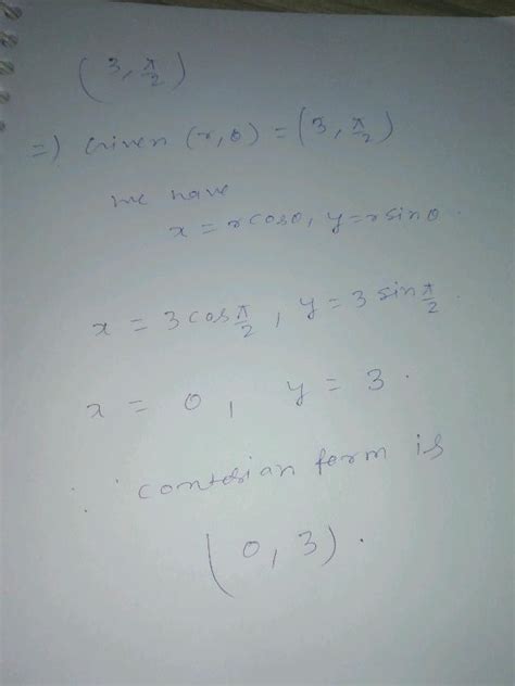 12 find the cartesian co ordinates of points whose polar coordinates