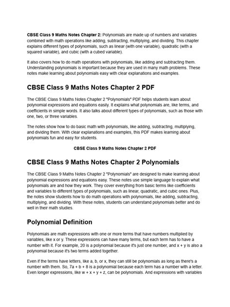 Polynomials Maths Pdf Polynomial Zero Of A Function