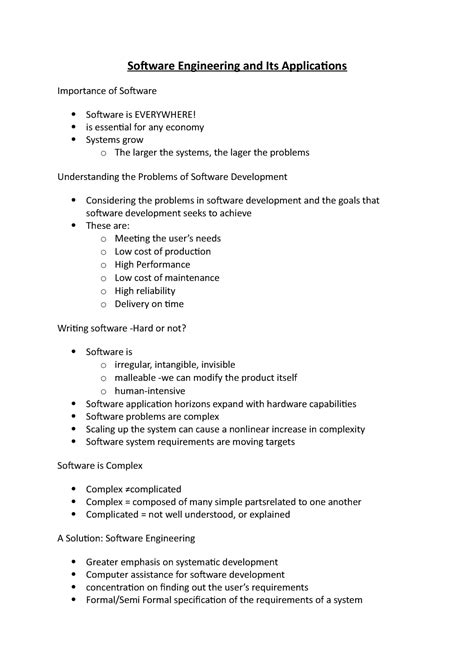 Software Engineering Applications Software Engineering And Its