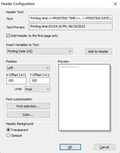 Print Header And Footer Printer Drivers