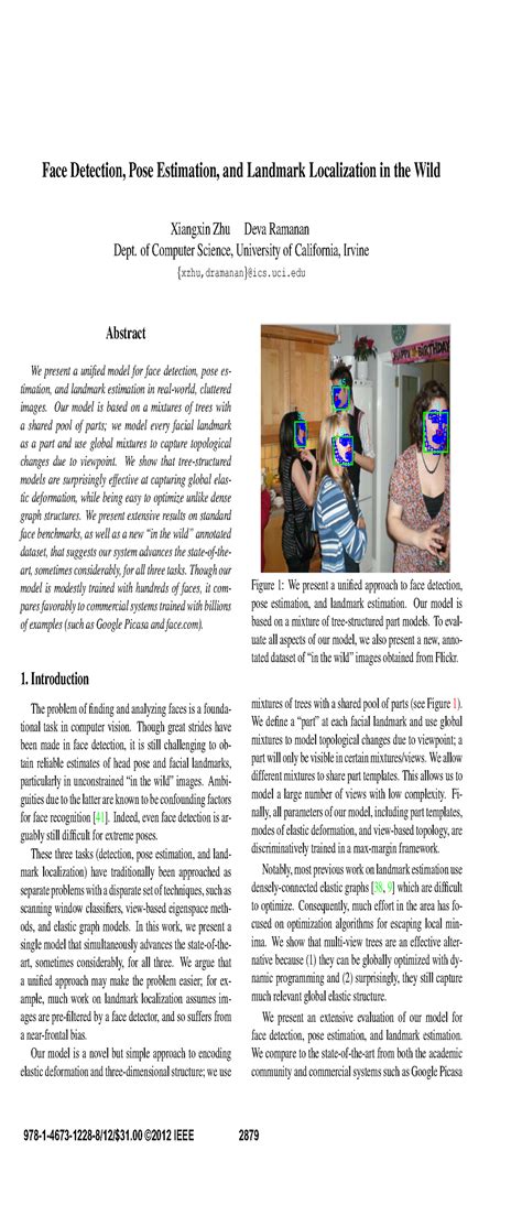 face detection pose estimation and ieee face detection pose