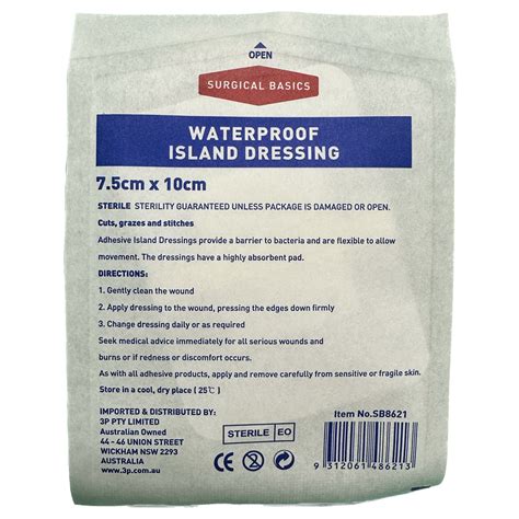 Surgical Basics Sterile Waterproof Island Wound Dressing 75cm X 10cm
