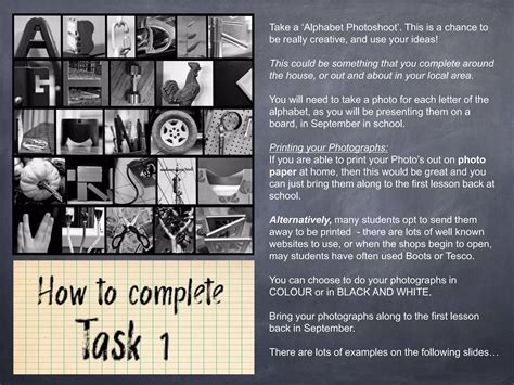 Yr9 Gcse Graphics Typography Task 1 Photographic Alphabet Ppt