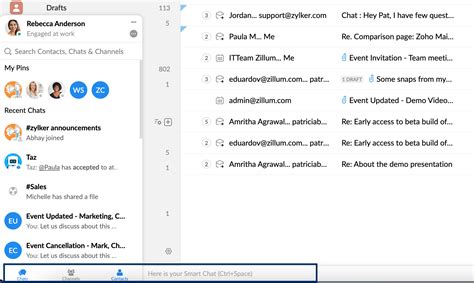 Zoho Cliq Integration With Zoho Mail