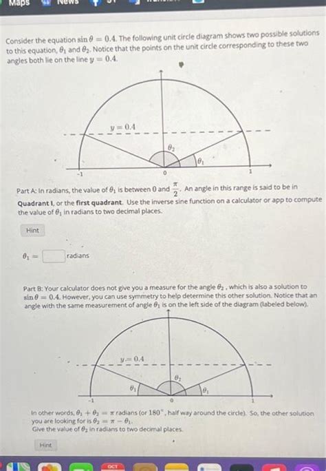 Solved Consider the equation sinθ The following unit Chegg