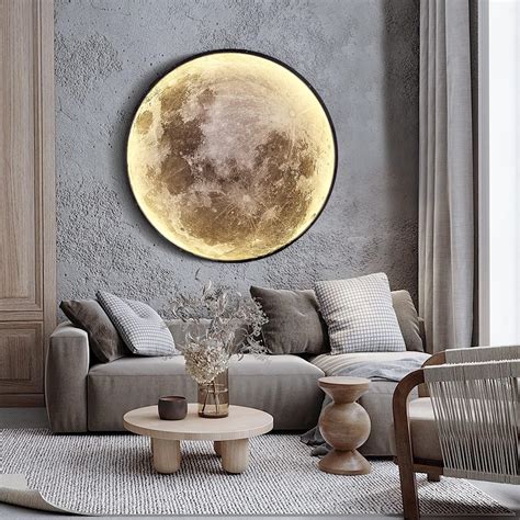 Dimmable Moon Wall Light 31 5 Inch Wall Lights With Remote Control Plug
