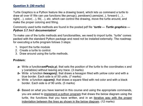 Solved Question Marks Turtle Graphics Is A Python Chegg