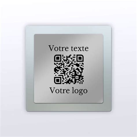 Plaque Qr Code Carrée En Plexiglas Aspect Inox