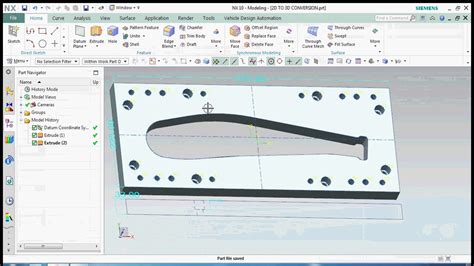 Import 2d Cad File In Nx 10 And 2d Cad File Converts To 3d Model In Nx Youtube