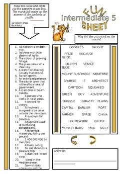 Funsheet Intermediate 5 By Chihabb Othmane TPT