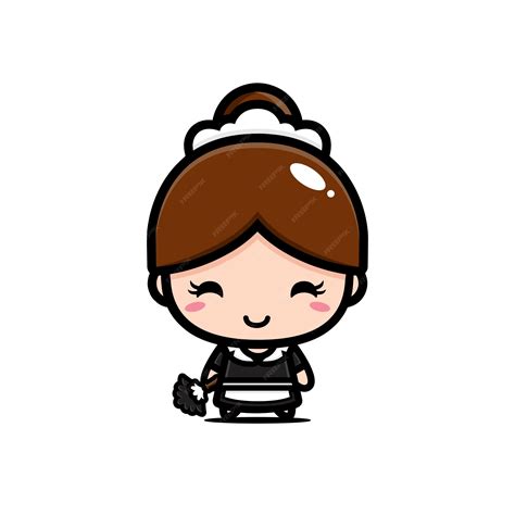 Premium Vector Cute Maid Character Design