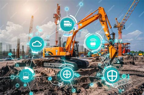 Premium Photo A Smart Construction Site Equipped With Iot Sensors For Monitoring Equipment