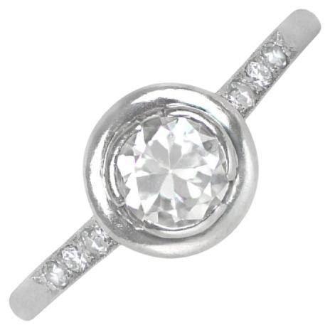 050ct Round Brilliant Cut Diamond Engagement Ring Sapphire Halo
